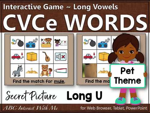 CVCe Words Long U Vowel Interactive Phonics Game Magic E {Reveal Secret ...