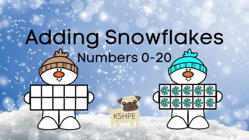 Adding Snowflakes, Numbers 0-20, Snowman Ten-frames, Video and SLIDES