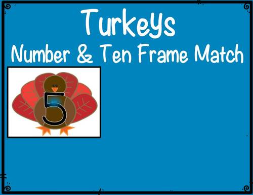 Turkeys 0-25 Number, Ten Frame & Number Word Match | TPT