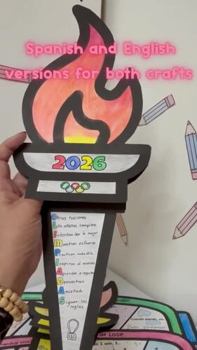 Winter Sports- Olympics Writing Craft-Bilingual English & Spanish