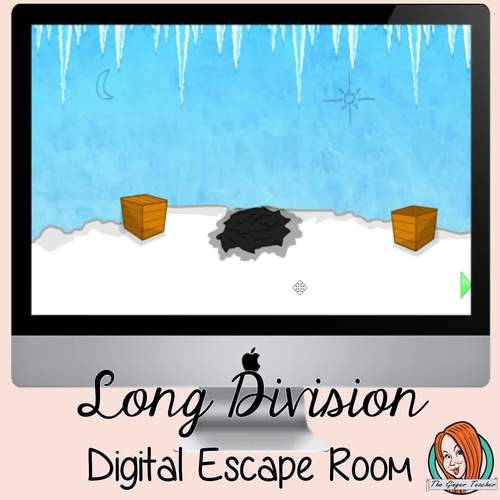 Long Division Escape Room Boom Cards by The Ginger Teacher | TpT