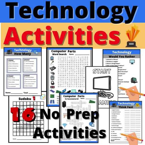 Computer Activities Packet Tech Lessons Independent Day Student Work ...