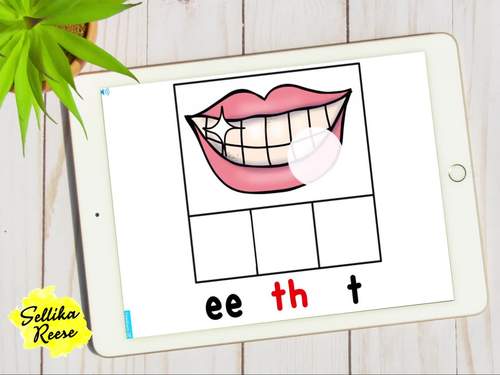 Boom Cards See It, Hear It, Build It Digraphs: th, sh, -ng by Sellika Reese