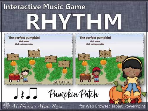 Fall Music Game | Eighth Notes Interactive Rhythm Game {Pumpkin Patch}