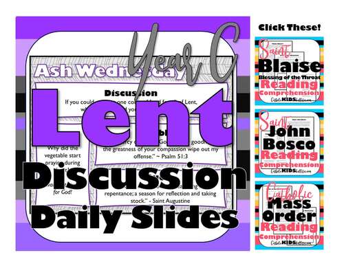 Lent Daily Slides - Catholic Morning Meeting, Bell Ringer, Discussion ...