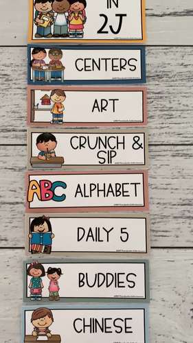 Modern BOHO RAINBOW Visual Timetable | Neutral Rainbow Classroom Decor