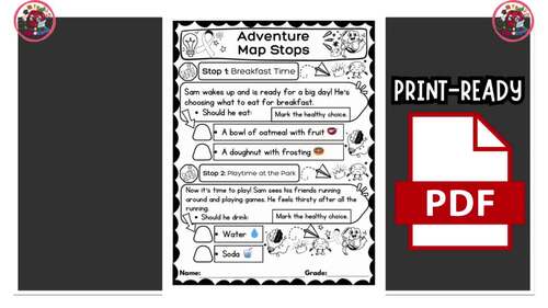 Red Ribbon Week 2024 Activities | Healthy Choices Adventure Map Worksheet