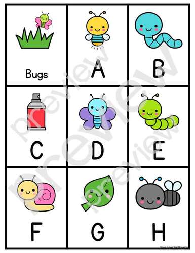 Cute Bugs - Uppercase Lowercase Alphabet Matching - ABC Practice Flash ...