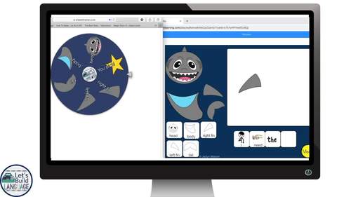 Spin and Build a Shark: Sentence Strip Boom Cards™ | Core Words | TPT