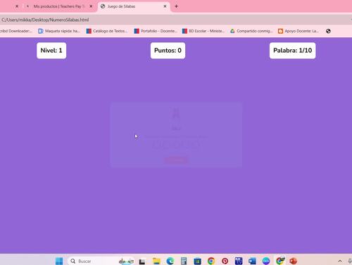 Juego Interactivo de Conteo de Sílabas / Reconocer las sílabas, juego ...