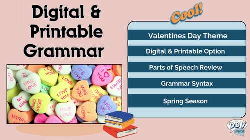 Valentines Day Parts of Speech Worksheets Grammar Activities Bundle 6th ...