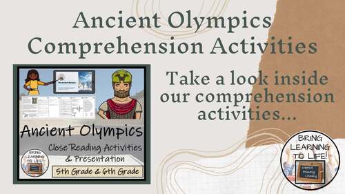 Ancient Olympic Games Close Reading Comprehension Activities | 5th–6th ...