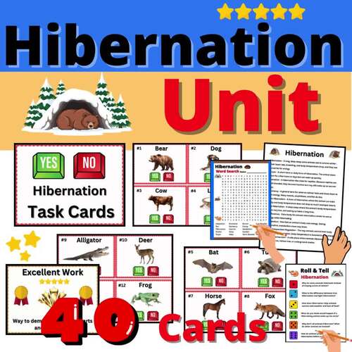 Hibernation Animals Science Project Hibernate Unit Task cards and more