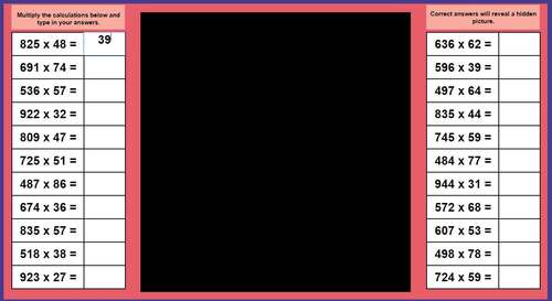 Bundle (5) Mystery Digital Pixel Art NO PREP 3-digit by 2-digit ...