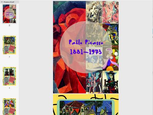 Pablo Picasso Artworks Research Poster Set by Teach Art History | TpT