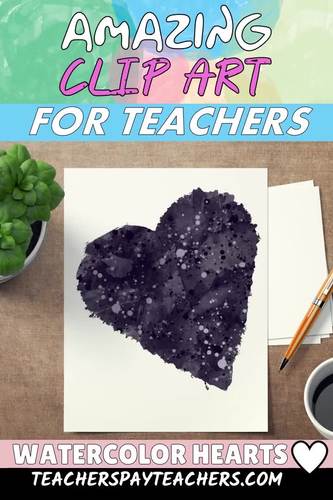 Watercolor Hearts Clipart by PetersGames | Teachers Pay Teachers