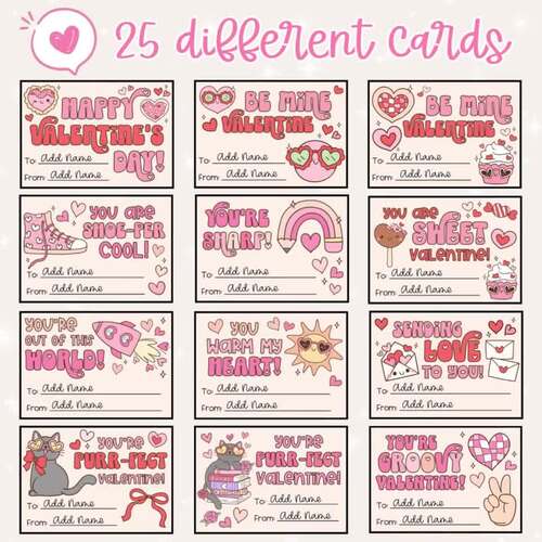 Printable Valentine's Day Cards for Students by The Classroom Corner