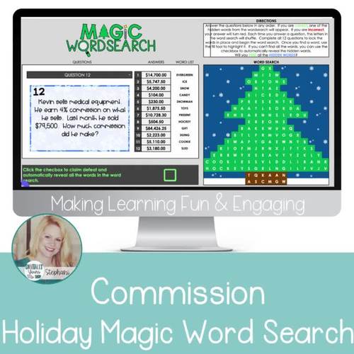 Commission Christmas - Holiday Digital Self-Checking Activity | TPT