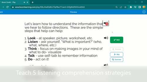 Listening Comprehension Activity- Classroom! by Of Mouth and Mind