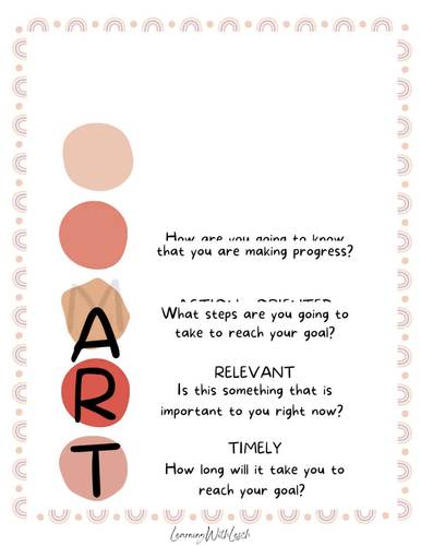 SMART Goals - Boho by Learning With Lesch | TPT