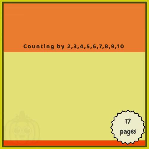 Halloween Skip Counting Cut and Paste Math | Counting by 2,3,4,5,6,7,8,9,10
