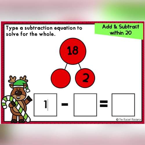 Christmas Addition & Subtraction BOOM™ Cards | Within 20 | 1st-2nd ...