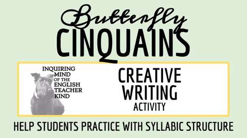 Butterfly Cinquain Poem Template for High School Creative Writing ...