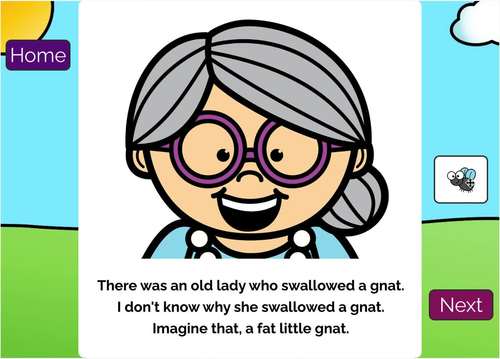 Interactive Repetitive Apraxia Book Story CVC Words Old Lady Swallowed ...