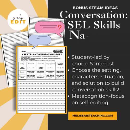Conversation Skills Strategy Story Writing Activity Sub Plan 2nd 3rd ...