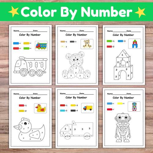 Color By Number Worksheets for Kids | 20 Printable Coloring sheets for kids
