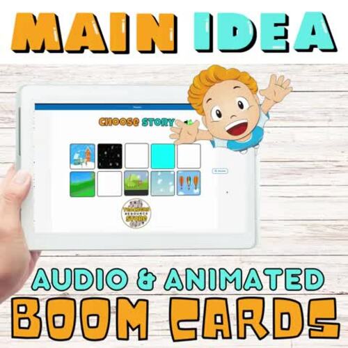 Main idea Reading Comprehension Boom Cards Easel digital | TPT