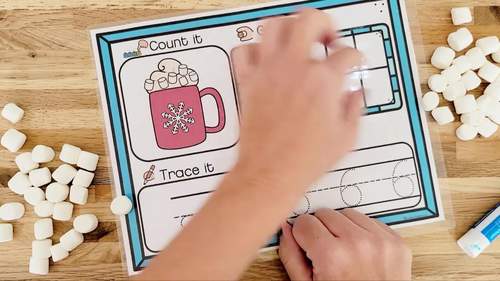 Winter Marshmallow Counting Mats | Math Centers Preschool Kindergarten ...