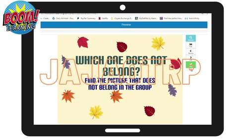 Which one does not belong Fall activities - Boom Cards Distance Learning