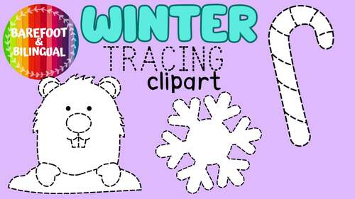 Winter Tracing Clipart - Simple Winter Clipart for Tracing Activities