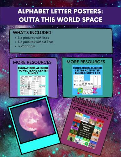 Outta This World Space Alphabet Letter Posters Resource - 3 Variations