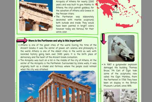 The Parthenon World Heritage Research Poster Set (A1 & A3) by Teach Art History