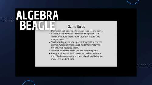 Finding the Whole Number Game by Algebra Beagle | TPT