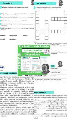 Diego Rivera y el Pretérito Indefinido Lectura, Gramática y Producción ...