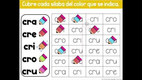 Sílabas trabadas CR DIGITAL Seesaw Google Slides Actividades Kinder Primero