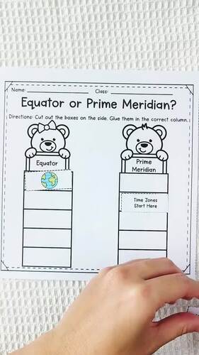 Equator or Prime Meridian? Cut and Paste Sorting Activity by Taketing ...
