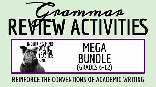 High School English Grammar Review Activities Bundle | Punctuation ...