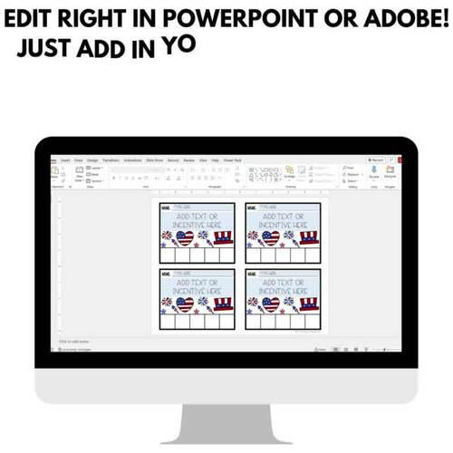 Editable Punch Cards for Rewards or Incentives | Independence Day Themed