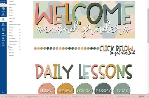Digital Classroom Design Elements | Warm Boho Feels | Canvas Google ...