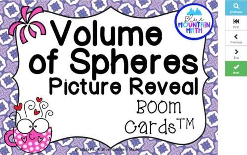 Volume of Spheres Picture Reveal Boom Cards--Digital Task Cards | TPT