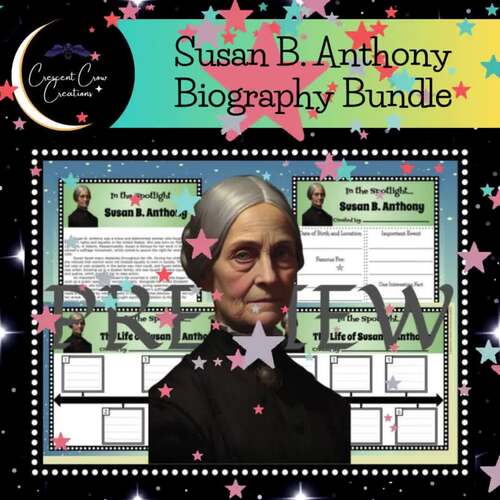 Women's History Susan B. Anthony Biography Bundle Research Project