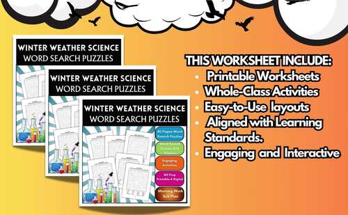 Winter Weather Science Word Search Activities Morning Work 4th,5th,6th ...