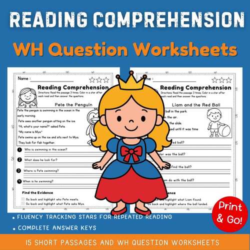 Reading Comprehension Passages | WH question worksheets K–2 Grade