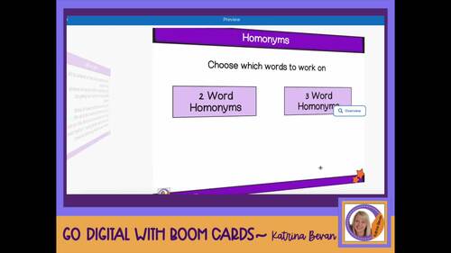Distance Learning Boom™ Cards: Homonyms for speech & language therapy