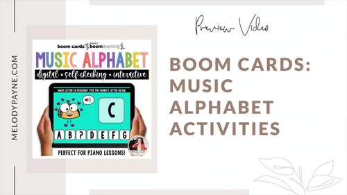 Distance Learning BOOM Cards: Music Alphabet Activities to Review ABCDEFG