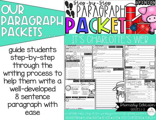 It's Charlotte's Web | Step by Step Paragraph Packet | Opinion Writing